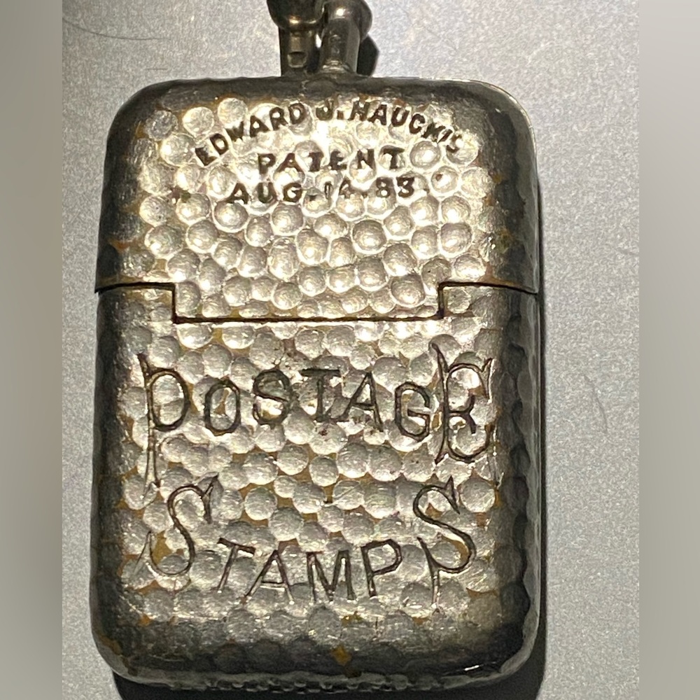 Antique Edward J. Haucks Postage Stamp Holder Pat# 18… - Gem